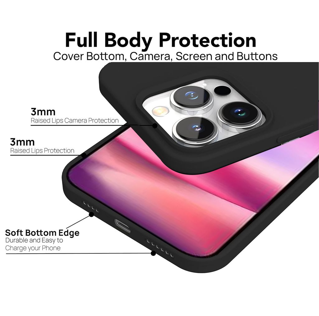 SiGN Liquid Silicone Case for iPhone 16 Pro Max - Black | Spares.se